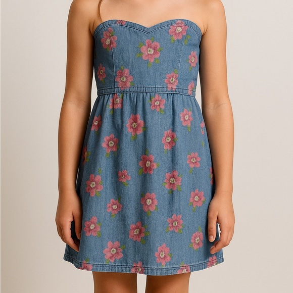 abercrombie kids | Dresses | Abercrombie Kids Strapless Denim Dress ...